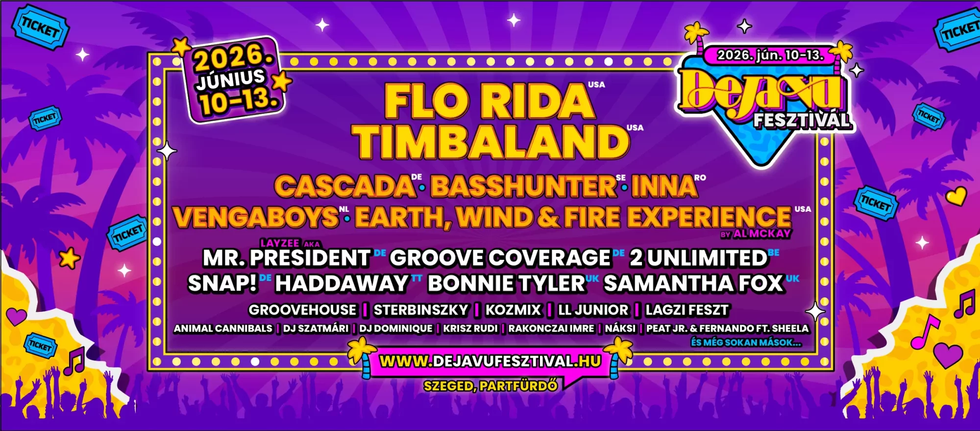 Flo Rida-val és Timbaland-el robban be a 2026-os Deja Vu Fesztivál